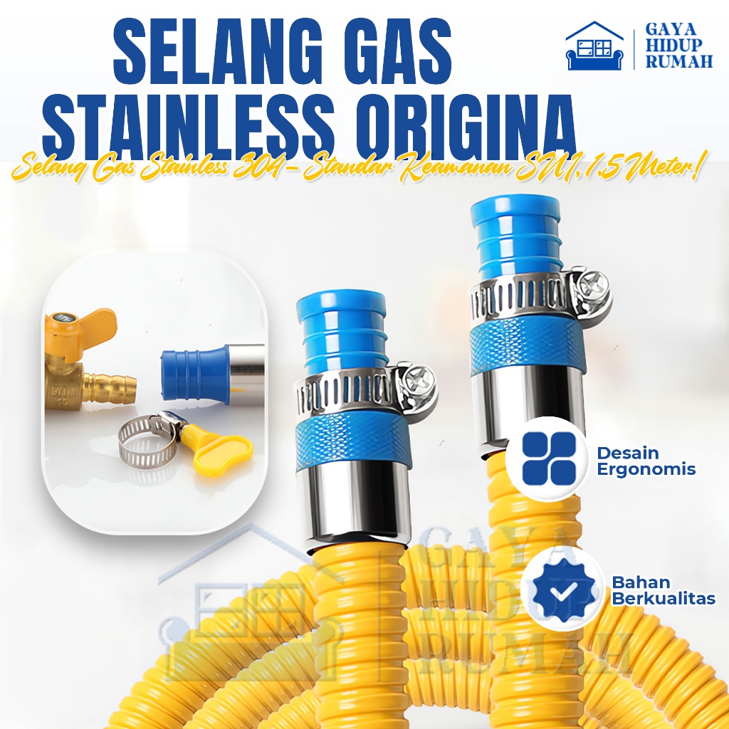 Jual Selang Gas Anti Ledakan Stainless Steel 304 Kompor Gas Rumah ...