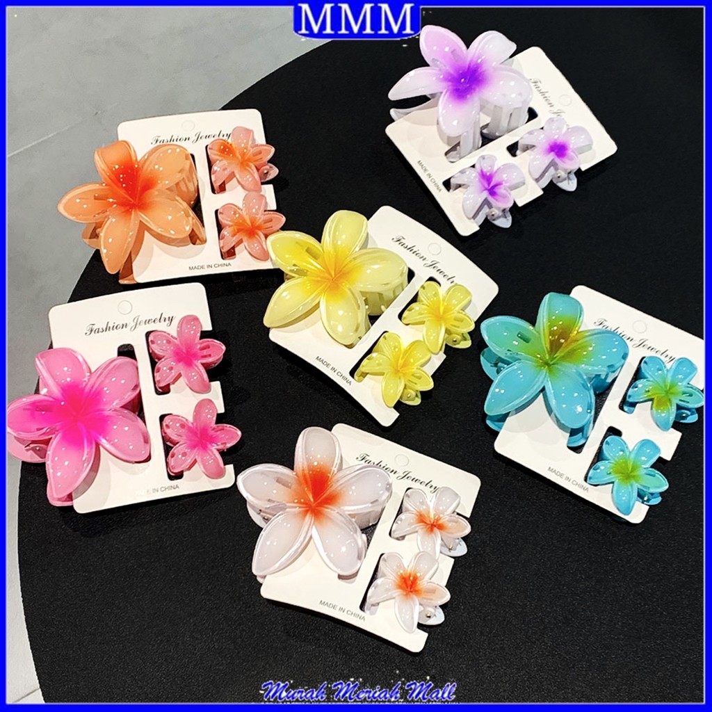 Jual MMM Jepitan Rambut 3in1 Jepit Model Bunga Kamboja Cantik Hair Clip ...