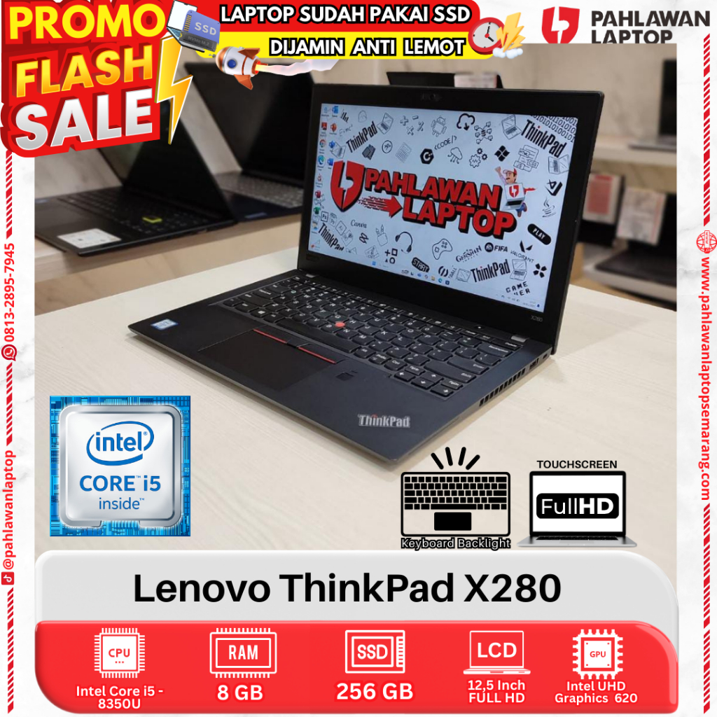 Jual LAPTOP LENOVO ThinkPad x280 Core i5 GEN 8 RAM 8GB SSD 256GB ...