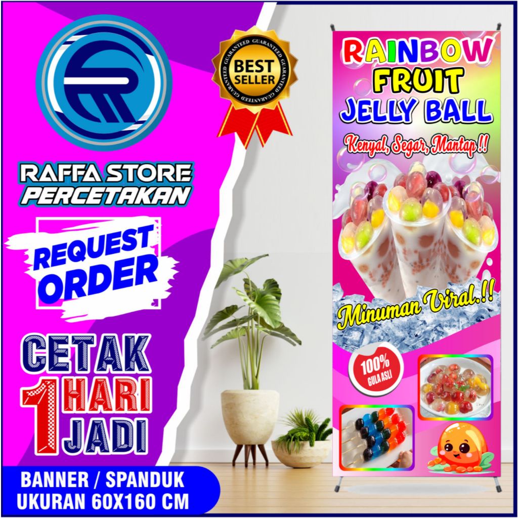 Jual Spanduk Banner Rainbow Fruit Jelly Ball Ukuran 160x60 Cm | Shopee ...