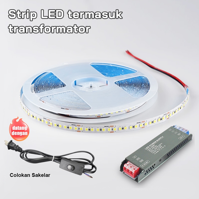 Jual trip Led COB DC 12volt 5 Meter 320Led / Lampu Strip Light COB IP33 (Termasuk trafo ...