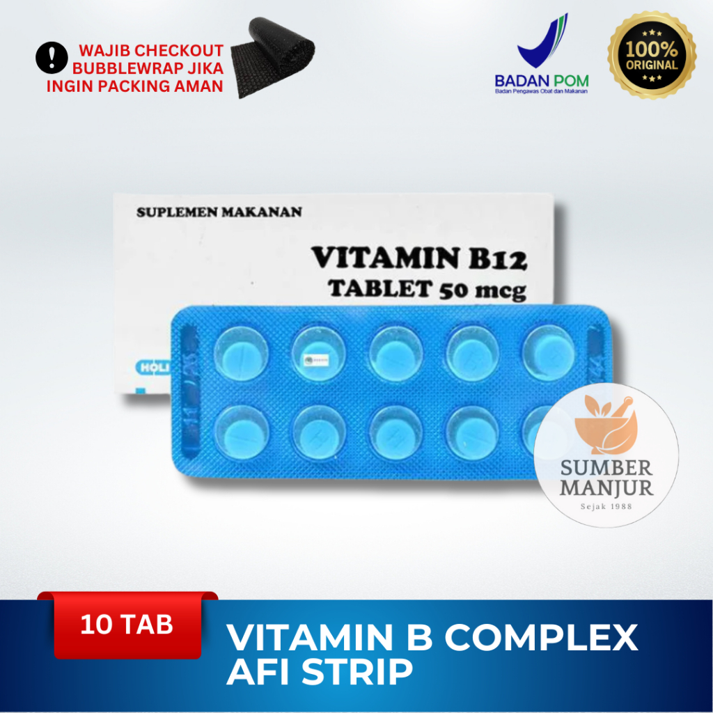 Jual VITAMIN B12 HOLI STRIP ISI 10 TABLET | Shopee Indonesia