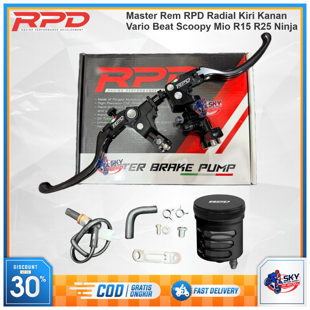 Jual Master Rem Radial RPD 17mm Set Tabung Minyak All Vario Beat Mio ...