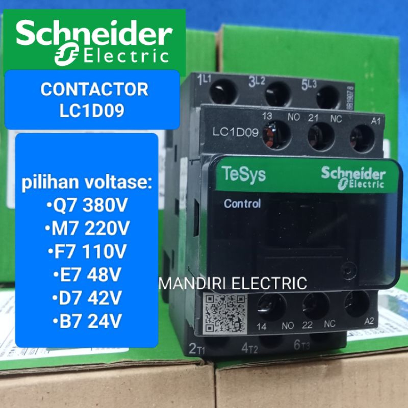 Jual kontaktor/contactor Schneider LC1D09F7/lc1d09 f7 110v 3p | Shopee ...