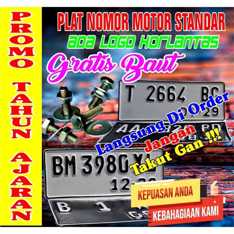 Jual PLAT MOTOR | STANDAR | FONT BARU | MOTOR LISTRIK | GRATIS BAUT DAN ...