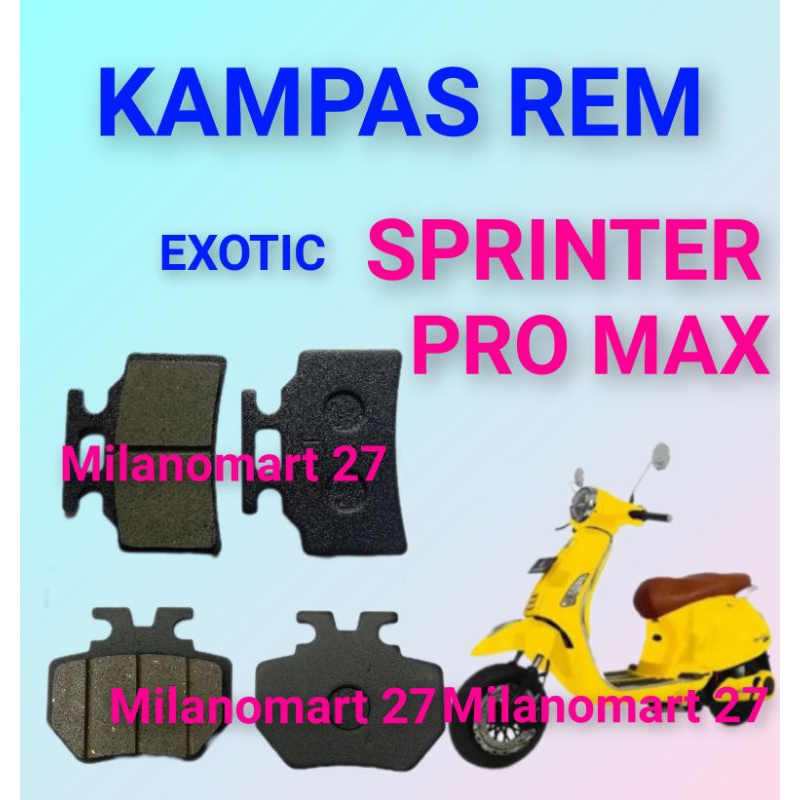 Jual kampas rem motor listrik exotic sprinter pro max kampas rem cakram ...