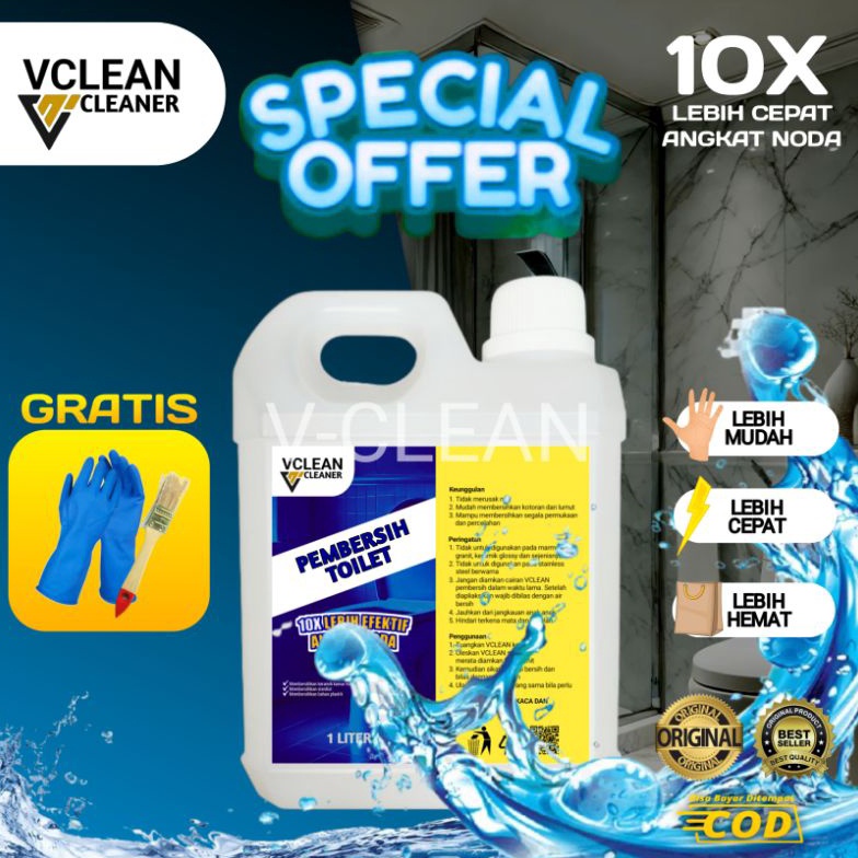 Jual KODE I48N PROMO VCLEAN Terbaru 1 liter Toilet Cleaner Viral Free ...