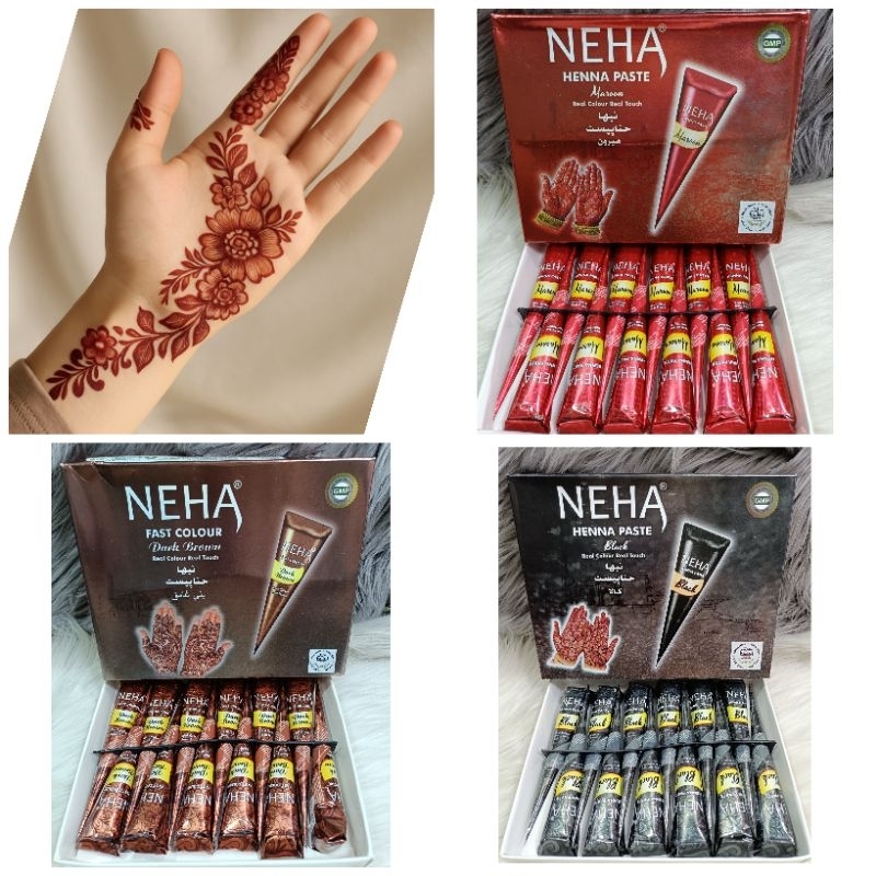 Jual HENNA PASTE CONE NEHA PEWARNA PACAR KUKU TANGAN HALAL | Shopee ...