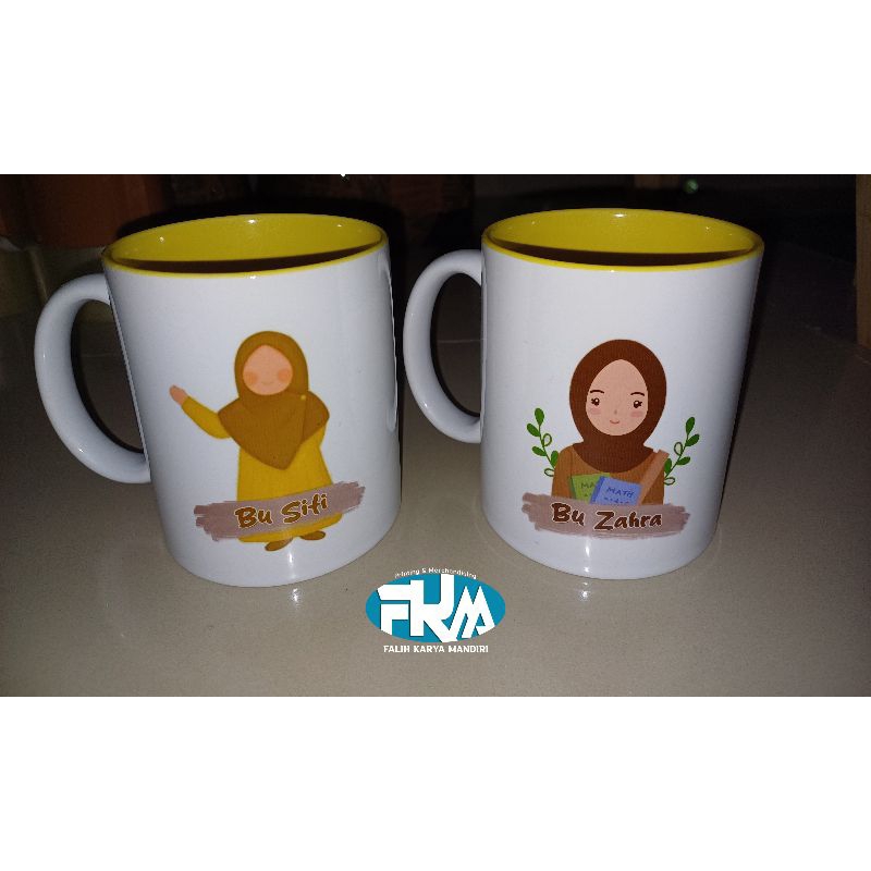 Jual Mug Warna Dalam Custom Mug Souvenir gelas photo Kado Guru ultah ...