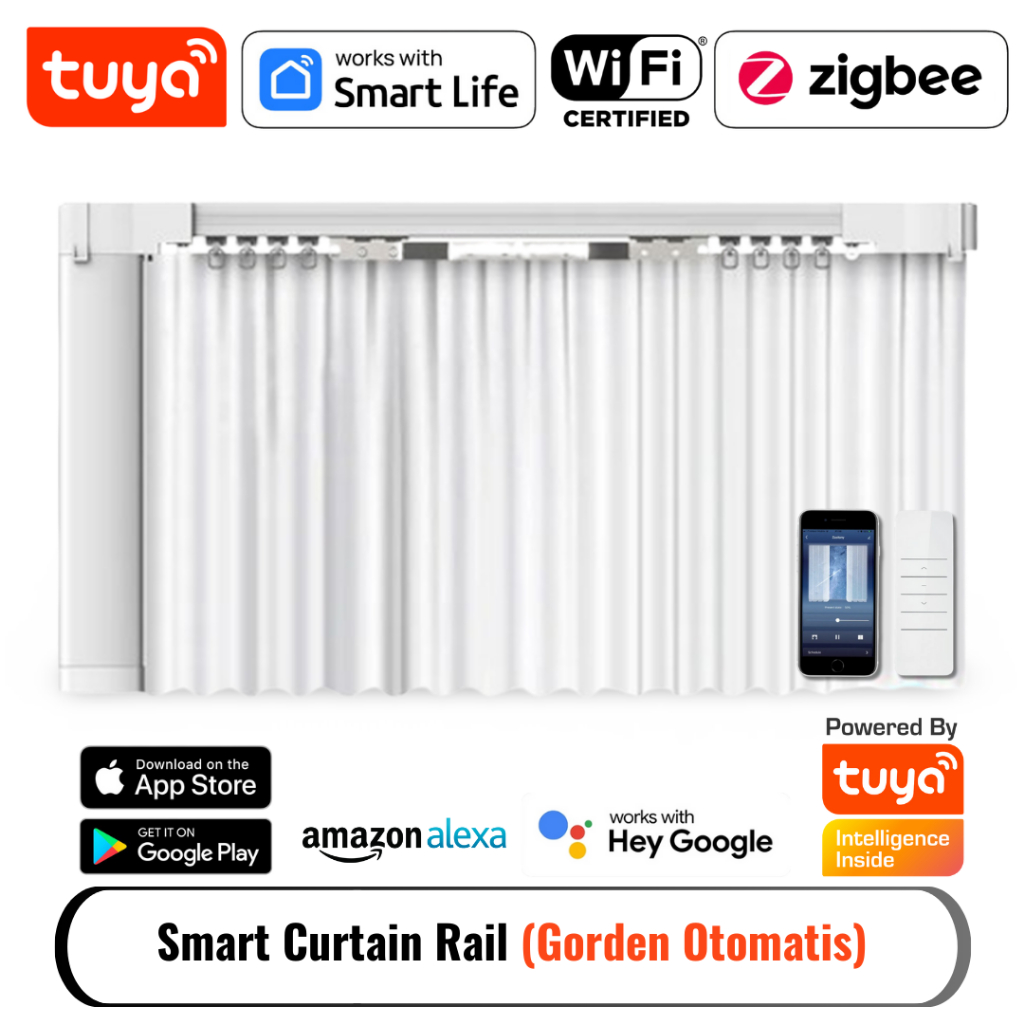 Jual TUYA SMART CURTAIN 4.2METER WORK WITH VOICE CONTROL (rel gorden ...