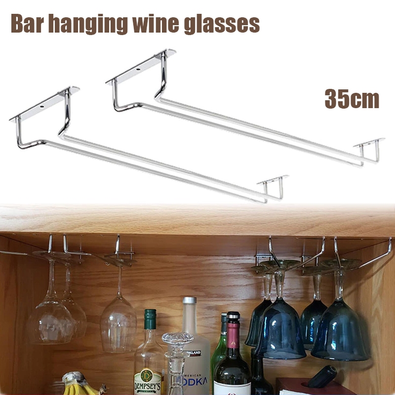 Jual Rak Gelas Gantung 1Baris Gantungan Gelas Wine Untuk Bar Dan Dapur Gantungan Gelas Bar ...