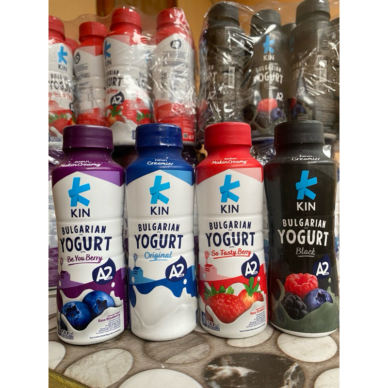 Jual Kin Bulgarian Yogurt Botol 200ml Original/Strawberry/Bluberry ...
