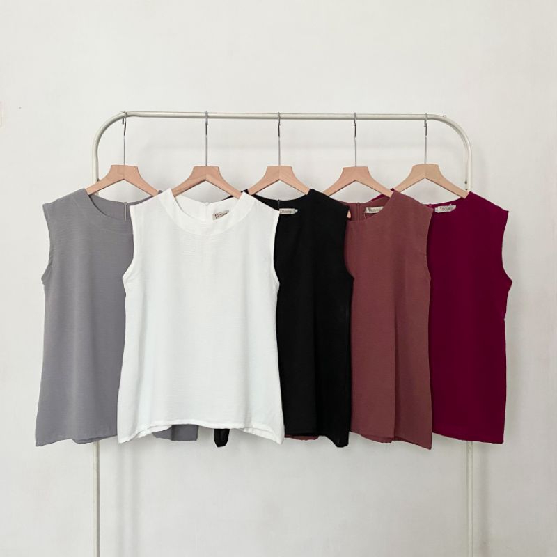Jual Ours Store - Inner Basic Atasan Tanpa Lengan Polos Blouse Wanita ...