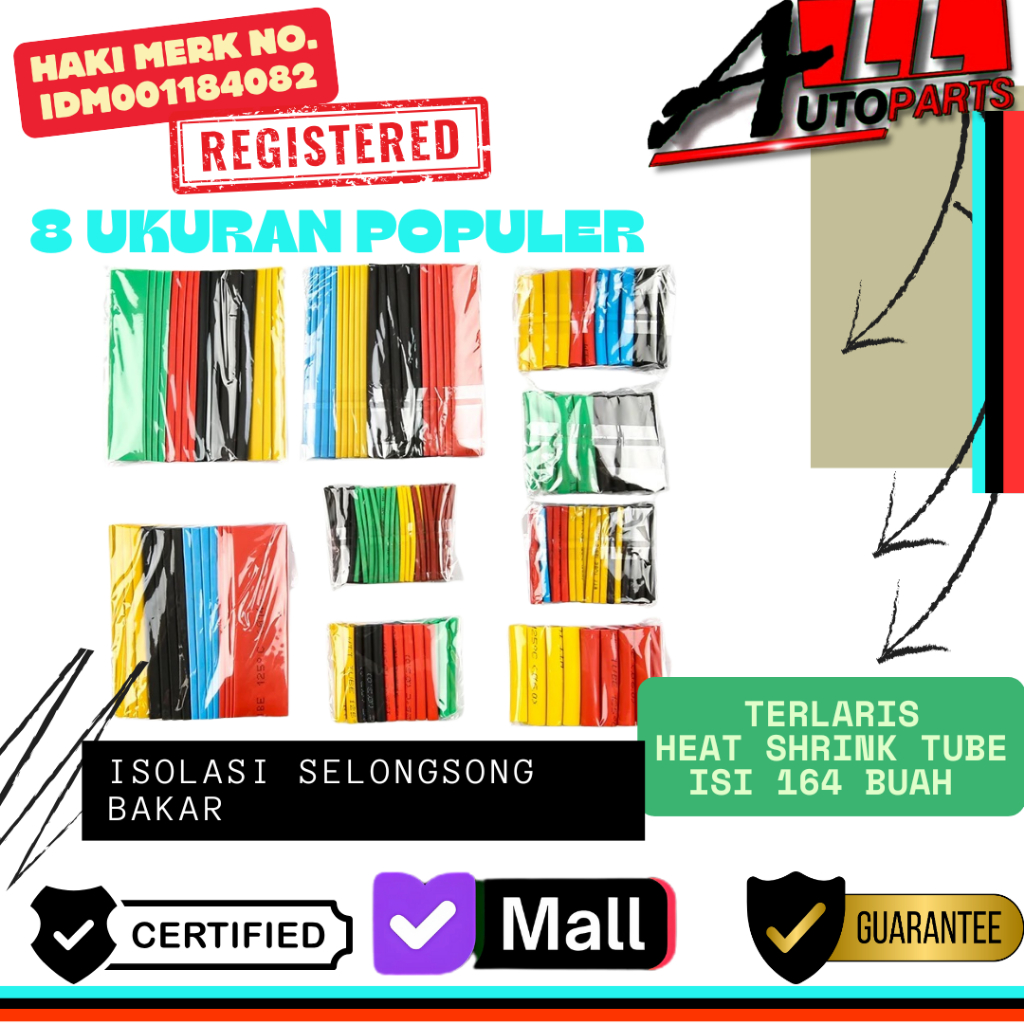 Jual PROMO 164 PCS Heat Shrink Tube Isolasi Selongsong Susut Kabel ...