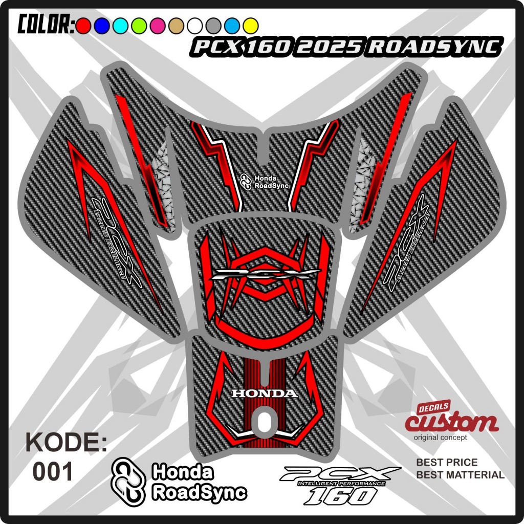 Jual [BISA COD] Tankpad pcx 160 2025 RoadSync Carbon Timbul / side pad ...