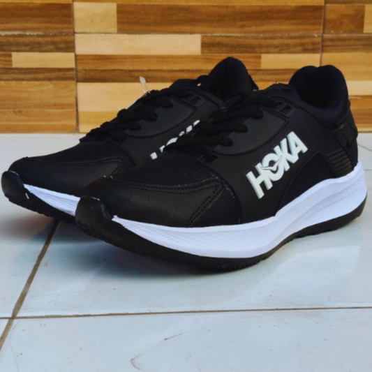 Jual Hoka Sepatu Running Logo Timbul Karet black white /Sepatu Lari ...