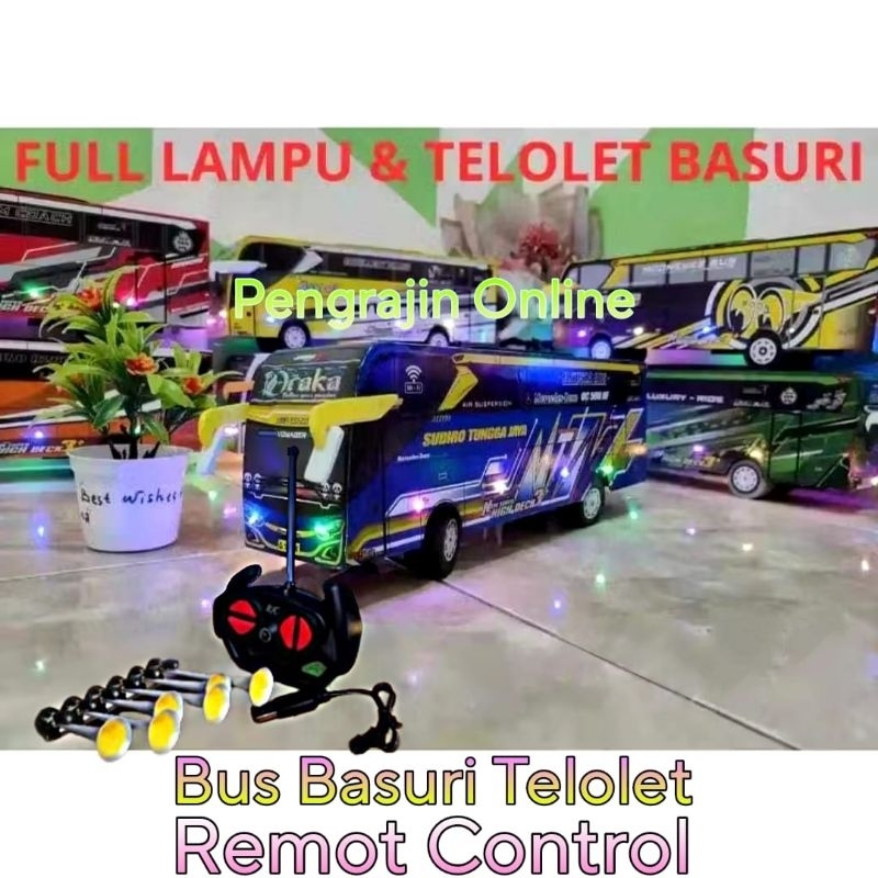 Jual Draka Bus Basuri Remot Control Telolet Full Led Mainan Grosir ...