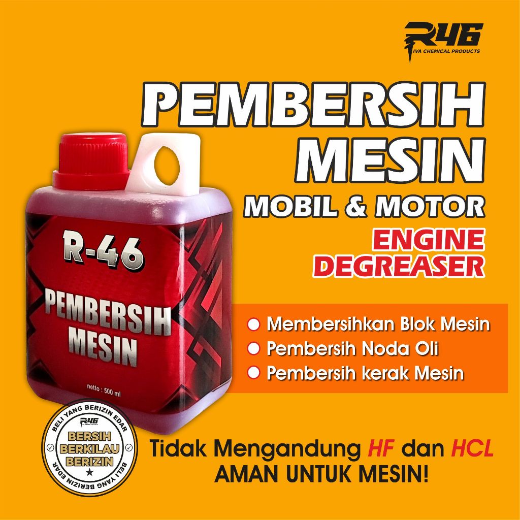 Jual R-46 Cairan Pembersih Kerak Mesin Motor Super | Engine Degreaser Motor & Mobil Pembersih ...