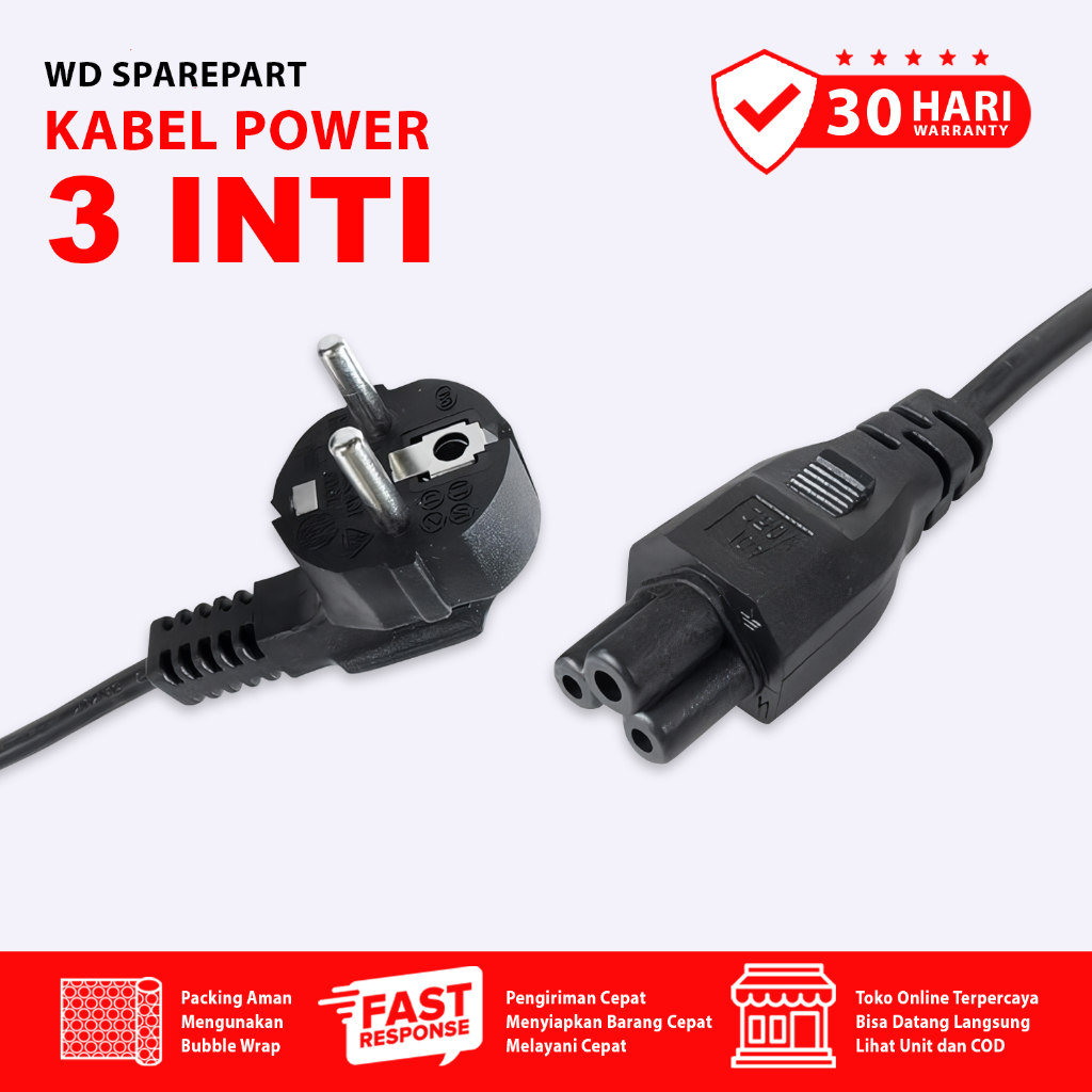 Jual Kabel Power Laptop Mata 3 | Kaki 2 versi Indonesia | Shopee Indonesia