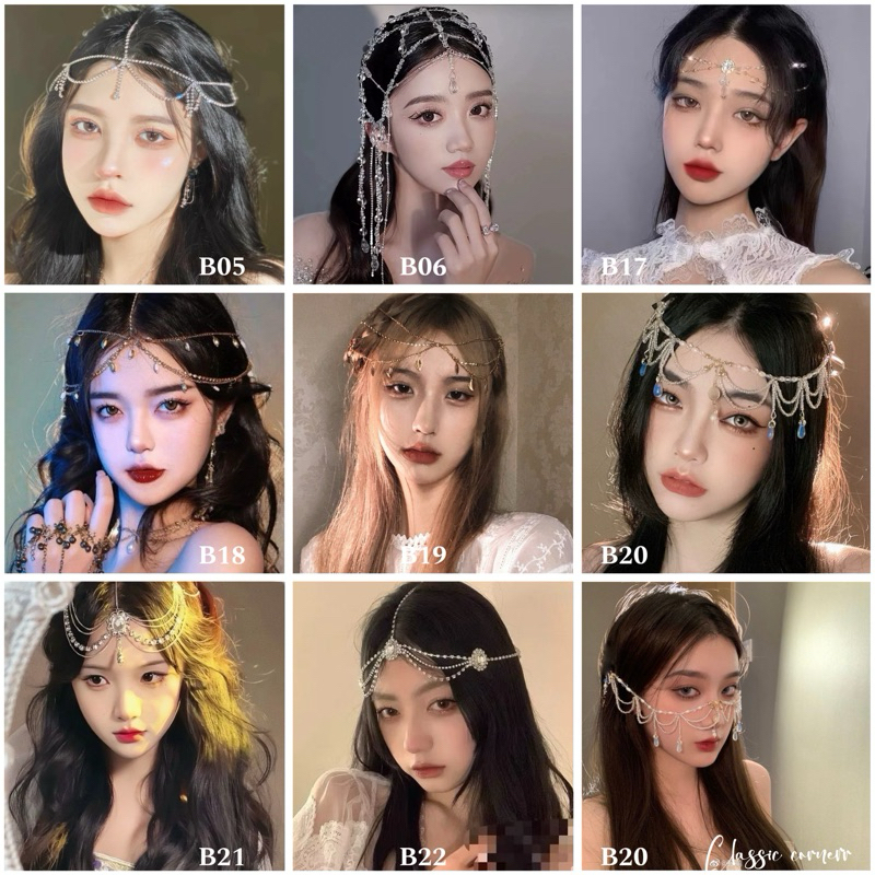 Jual [READY] Hiasan dahi bindi headpiece bindi rumbai peri fairy crown silver gaya pengantin ...