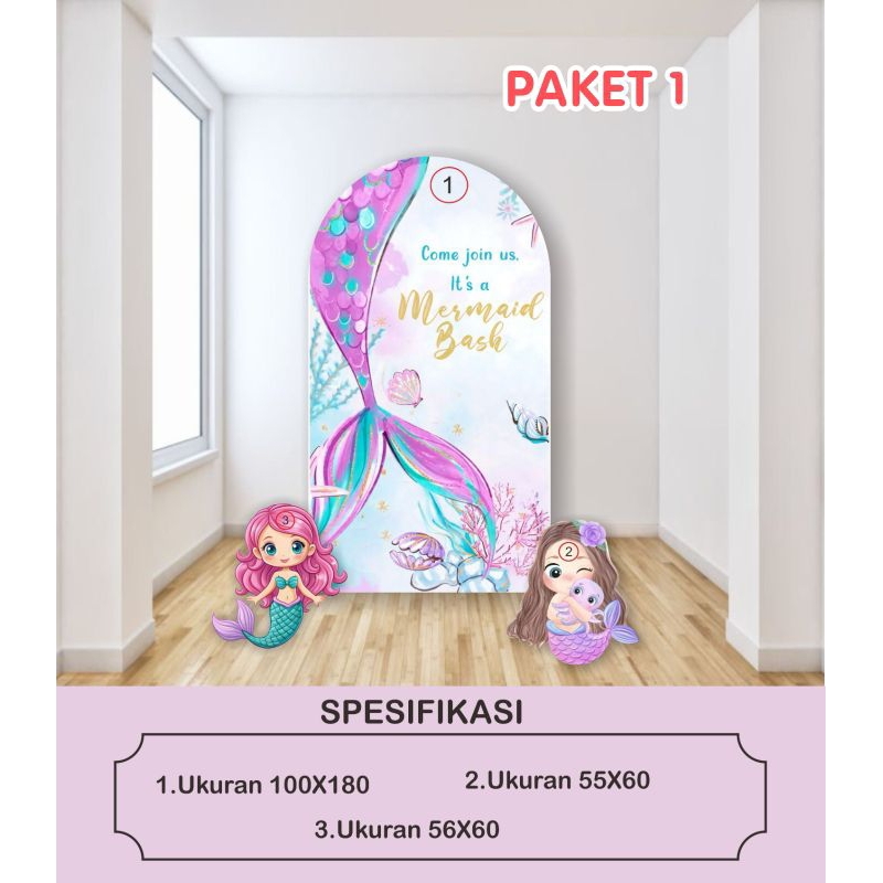 Jual PAKET DEKORASI TEMA MERMAID / BACKDROP ULANG TAHUN MERMAID ...