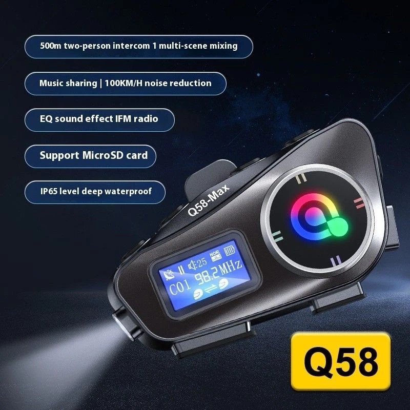 Jual Intercom Q58max Headset Bluetooth Helm Motor with LCD Display ...