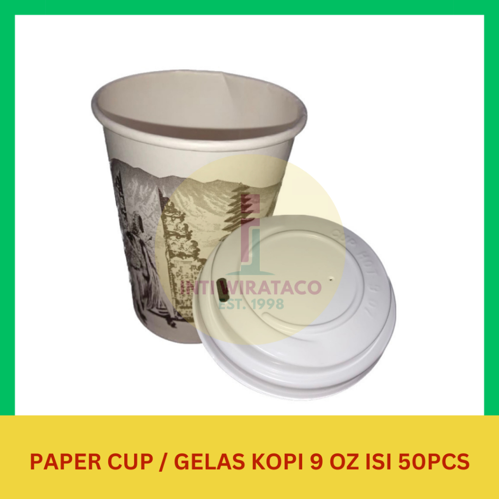 Jual Paper Cup / Gelas Kopi 9 oz @50pcs | Shopee Indonesia