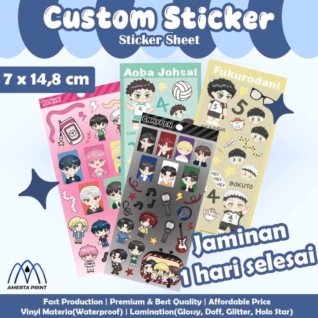 Jual CETAK CUSTOM STICKER SHEET | VINYL ANTI AIR & PANAS | MURAH CEPAT ...