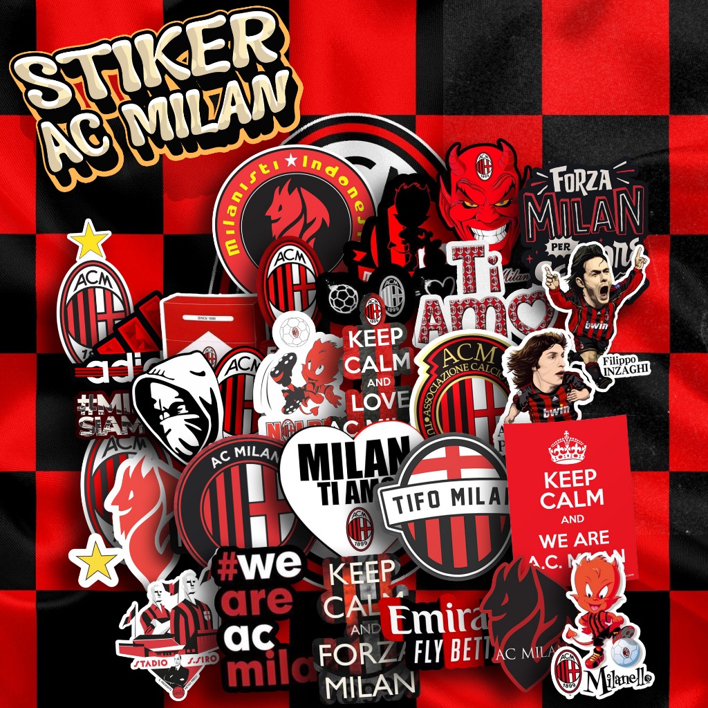 Jual Stiker Cutting AC Milan Logo Klub Bola Keren | Shopee Indonesia