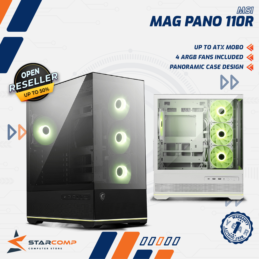 Jual MSI MAG PANO 110R PZ Tempered Glass ATX Gaming Casing PC | Shopee ...