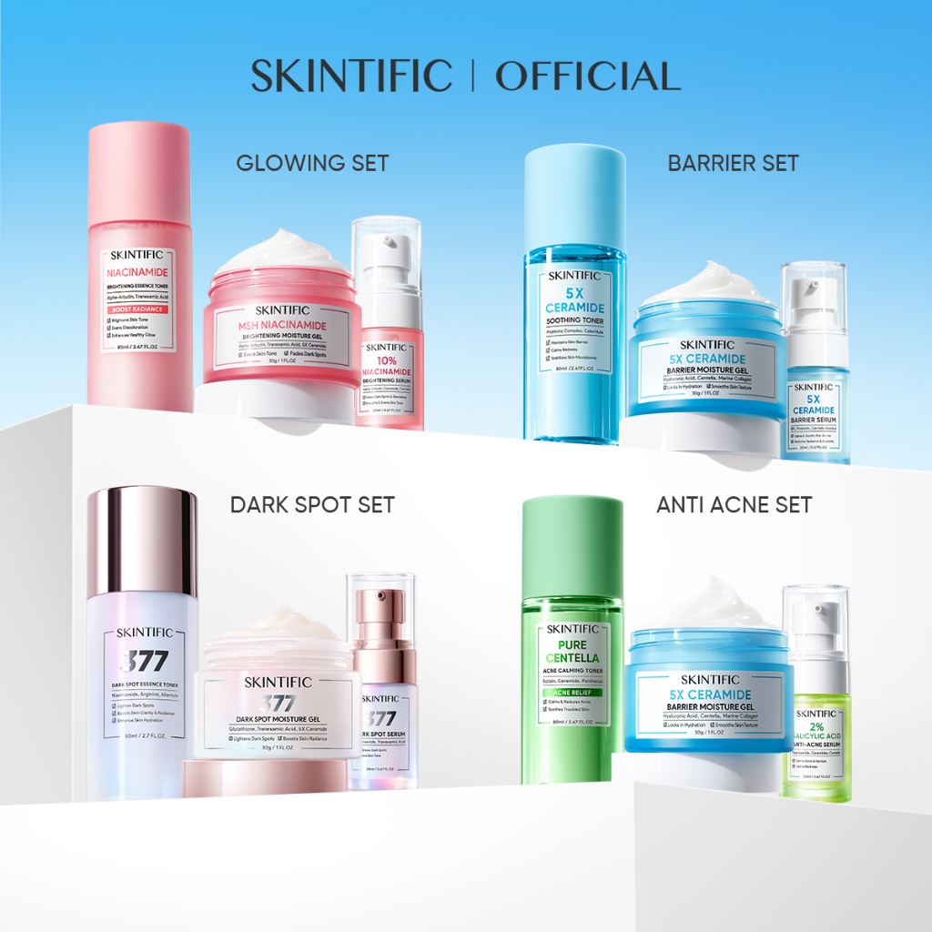 Jual [SKINTIFIC AUTHORIZED] 3PCS SKINCARE SET | 5X Ceramide Cleanser ...