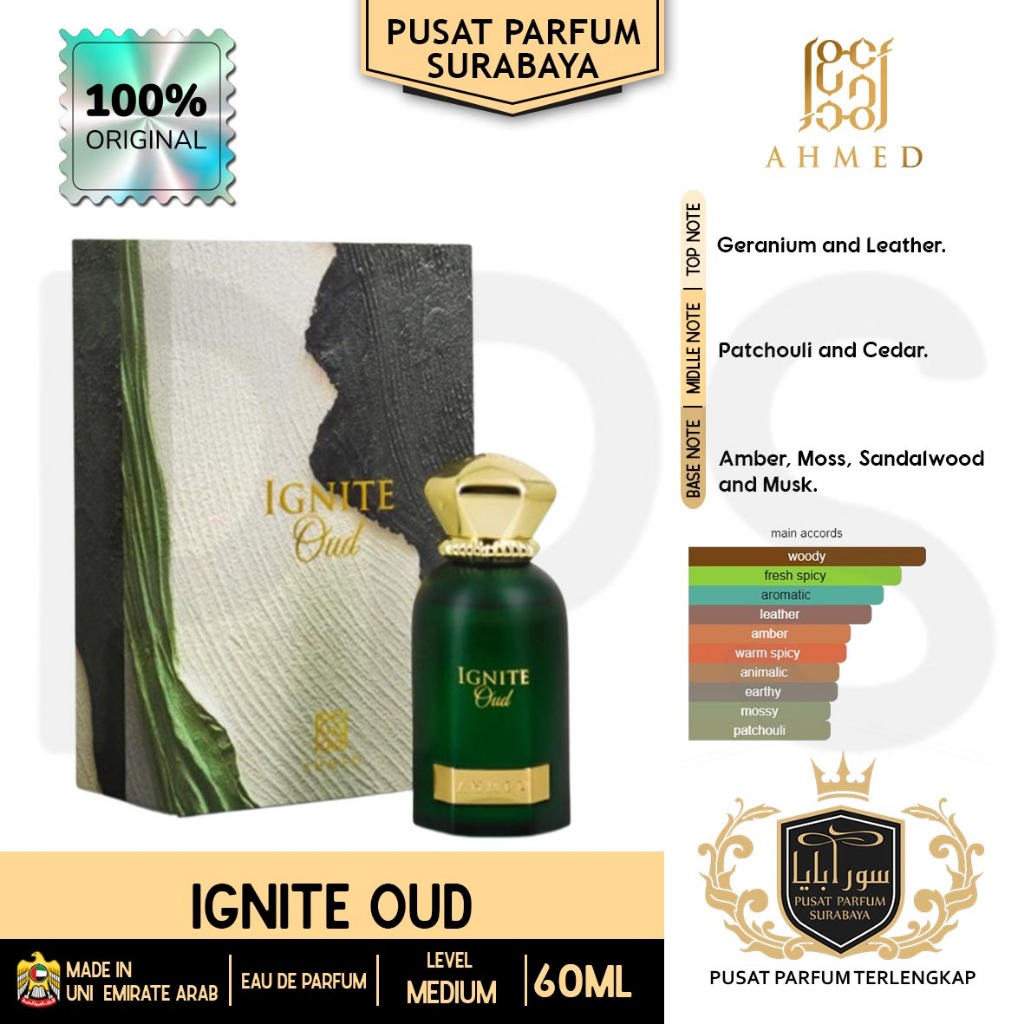 Jual Ignite Oud Ahmed Al Maghribi Premium Parfum Pria/Wanita/Unisex ...