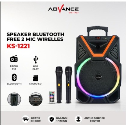 Jual Advance Speaker Meeting KS 1221 Bluetooth 12"Inch Free Mic Wireless | Shopee Indonesia