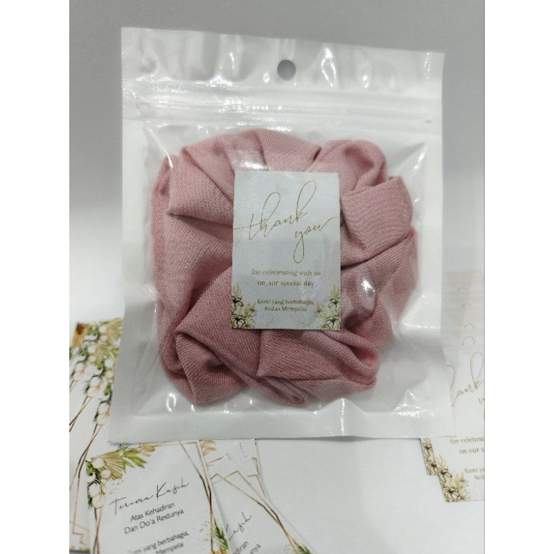 Jual SCRUNCHIE+KARTU UCAPAN THANK YOU WEDDING COCOK UNTUK SOUVENIR ...