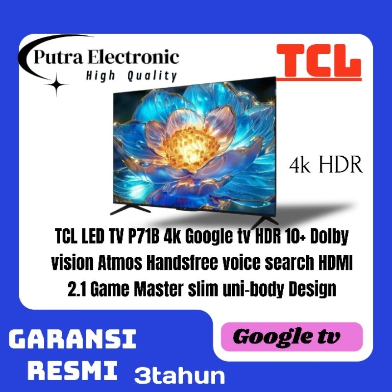 Jual TCL 65P71B 65 inch 4k Google tv 2024 series | Shopee Indonesia
