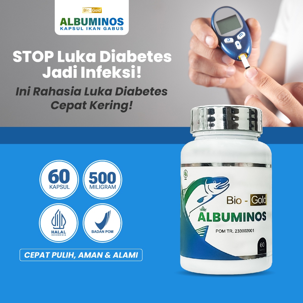 Jual Albuminos Ekstrak Ikan Kutuk Gabus 500 mg Obat Untuk Luka Diabetes ...