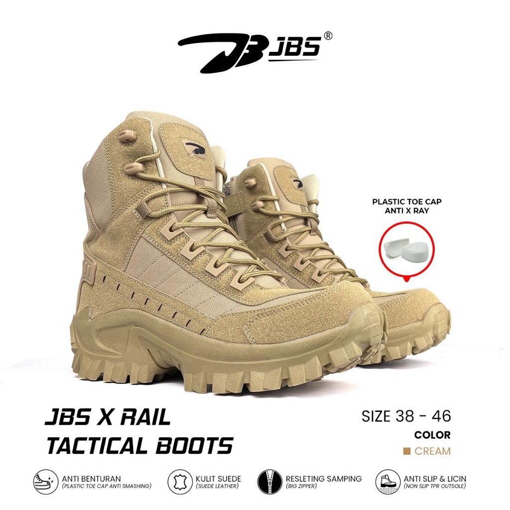 Jual Sepatu Tactical JBS X Rail 8 Inch Safety Plastic Toe Cap Anti Xray ...