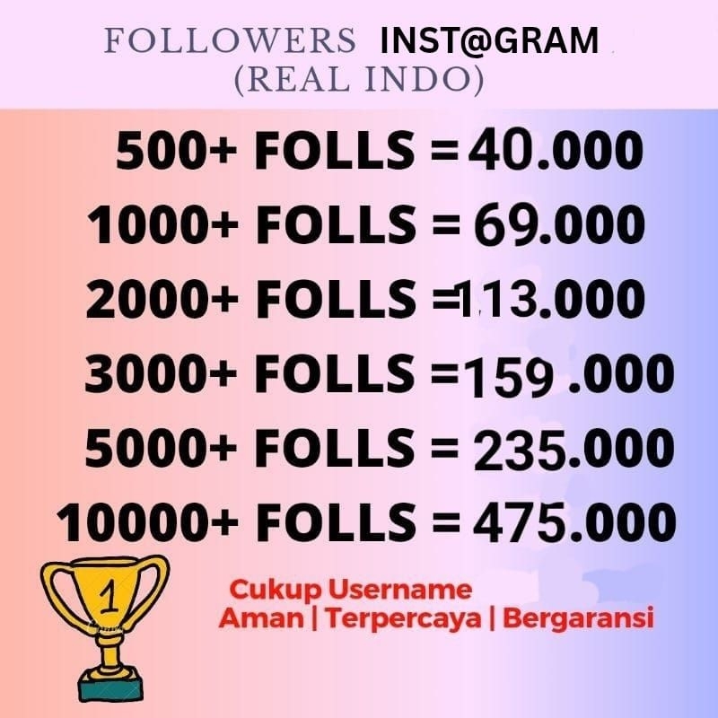 Jual [PROMO] REAL AKTIF 100% FOLLOWER INDONESIA INST4GRAM PERMANEN ...