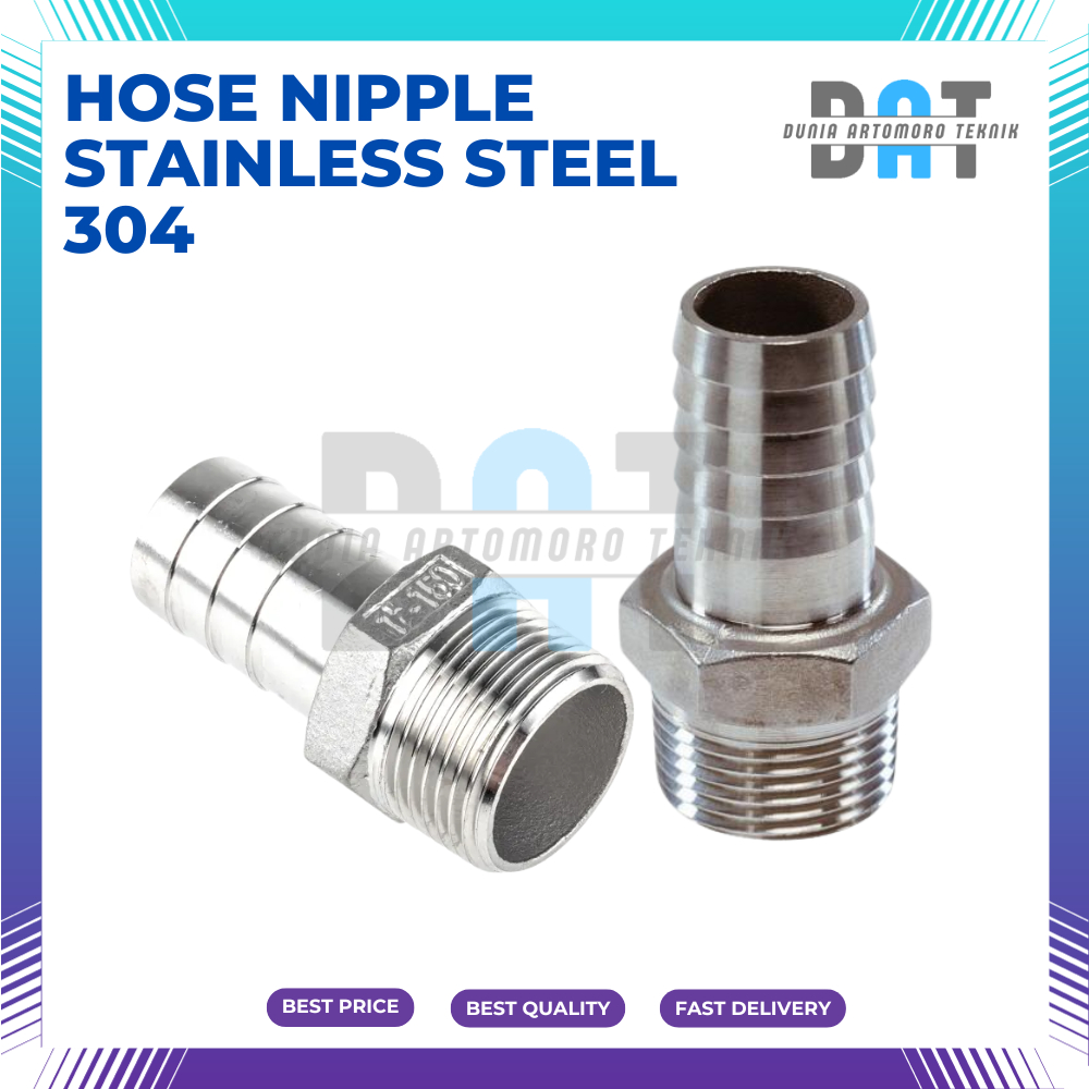 Jual 1 1/2" Hose Nipple SS304 / Nepel Selang Stainless Steel 1 1/2 Inch ...