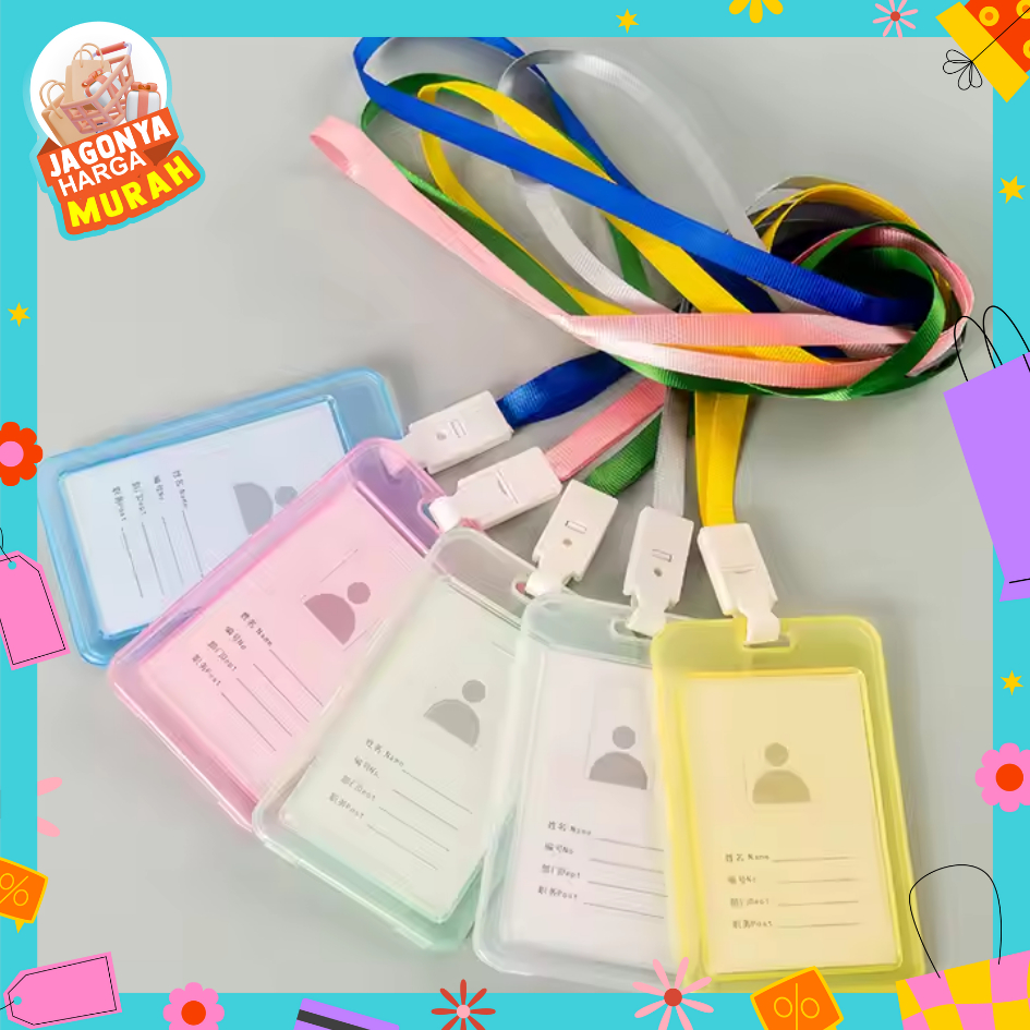 Jual JHM Name Tag Id Card Transparant Gantungan Kartu Nama Plastik ...