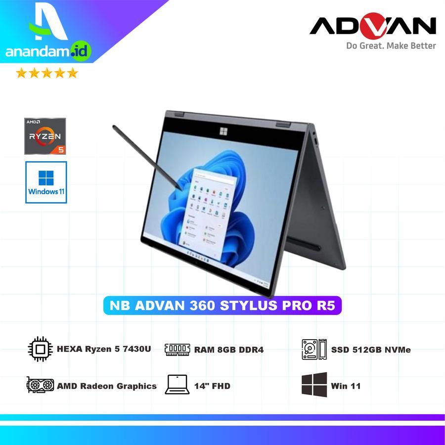 Jual Advan 360 Stylus Pro Touch AMD Ryzen 5 7430U Ram 8GB 512GB SSD 14 ...