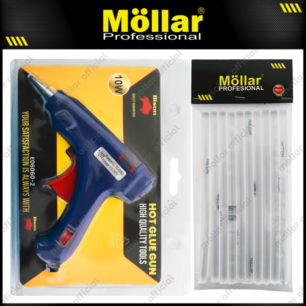 Jual [PAKET] BISON Alat Lem Tembak Biru 10 Watt & 10 Pcs Refill Glue ...