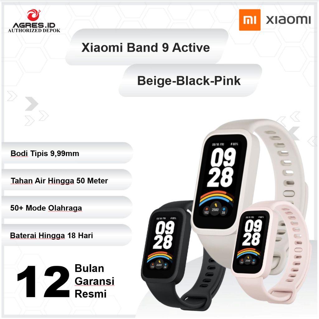 Jual Smart Band Xiaomi 9 Active | 50+ Mode Olahraga | Tahan Air 50M ...