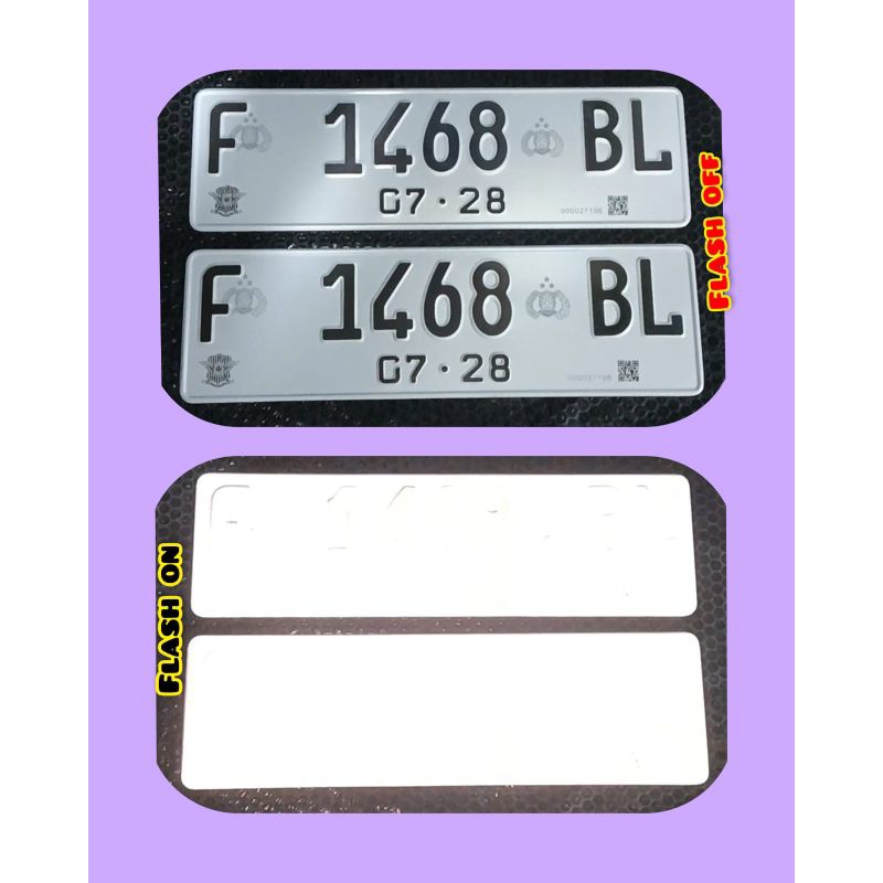 Jual plat mobil full reflektif blank barcode warna putih 2 pcs | Shopee ...