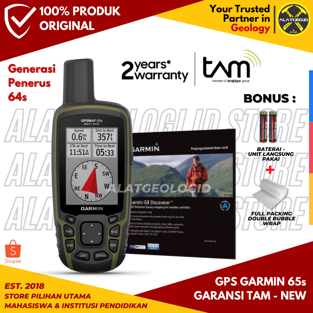 Jual GPS MAP Garmin 65s 65 s Original Garansi Resmi TAM 2 Tahun - Generasi Pengganti 64s ...