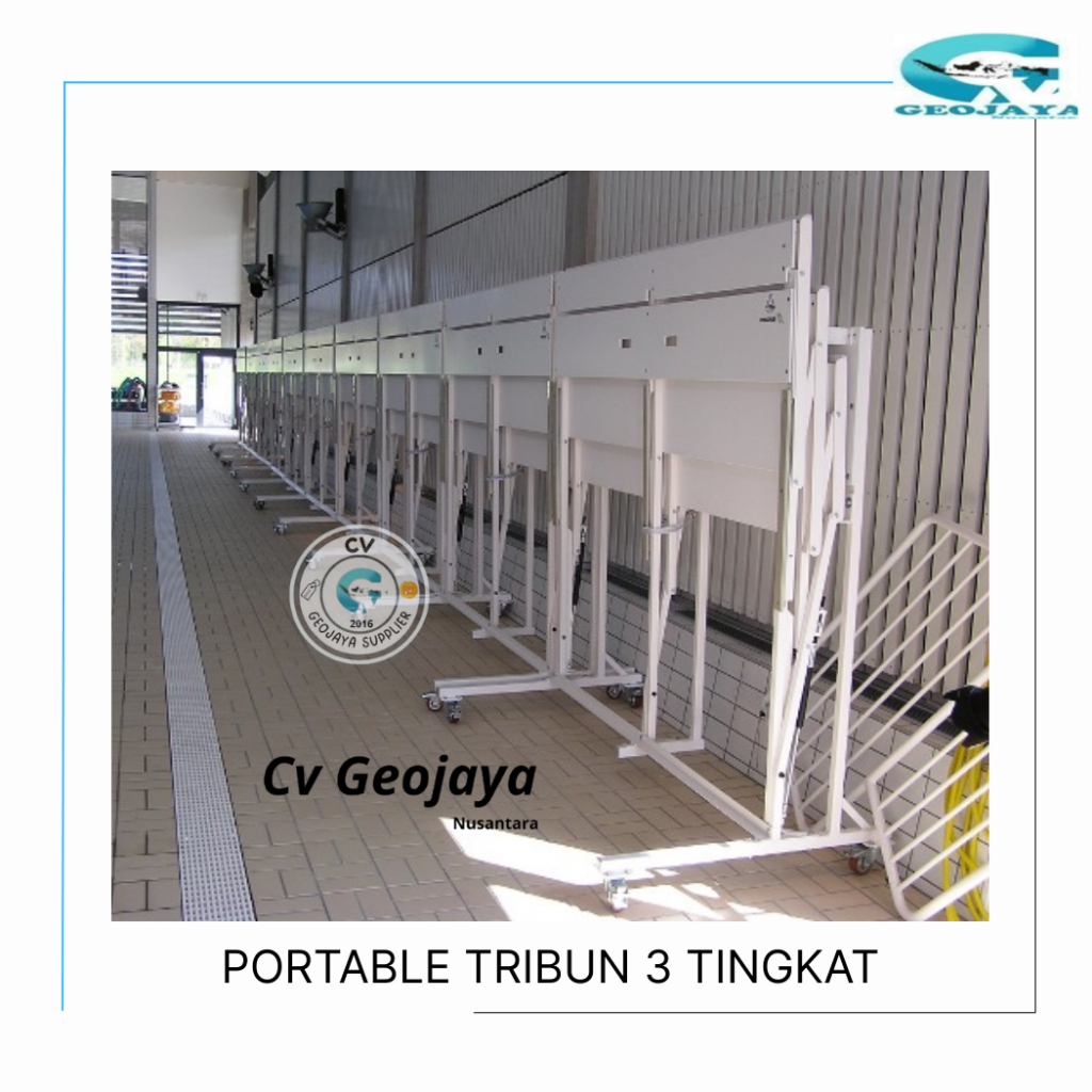 Jual PORTABLE TRIBUN LIPAT 3 TINGKAT – Kapasitas 132 Orang | 20 Meter ...