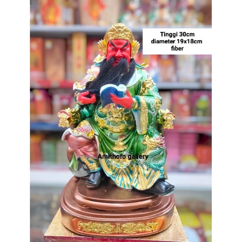 Jual Patung kwan kong / kwankong/ guan Yu 12" duduk baca buku pegang ...