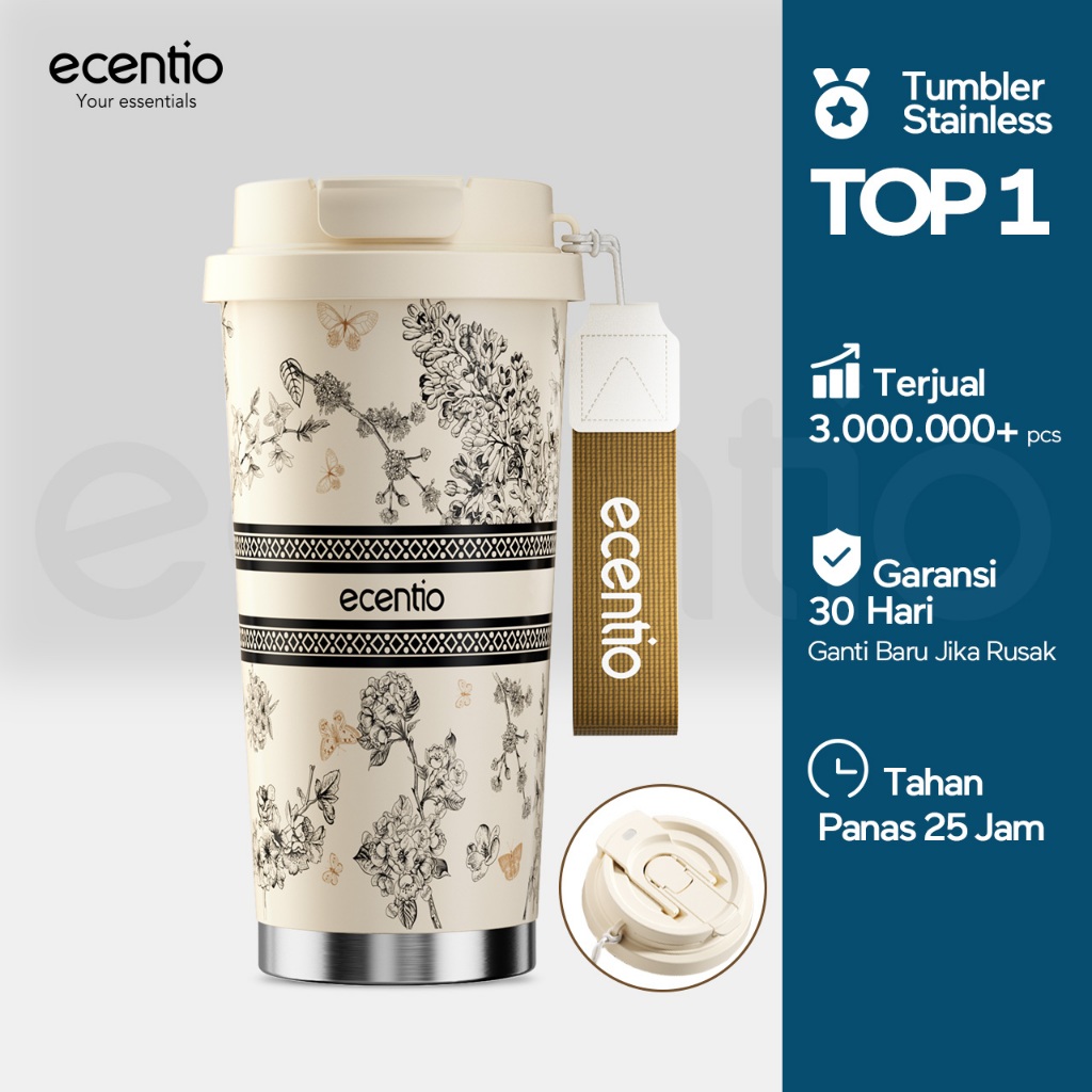 Jual 【gelas kopi tahan panas】ecentio tumbler minum premium 530 ml stainless 316 portabel tahan ...