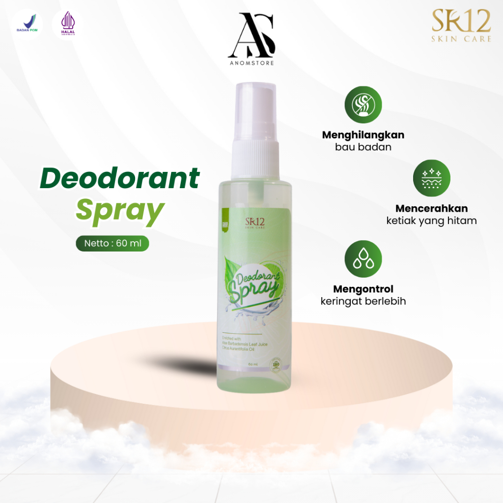 Jual Deodorant Spray SR12 Deodoran Tawas Semprot Herbal 60 Ml ...
