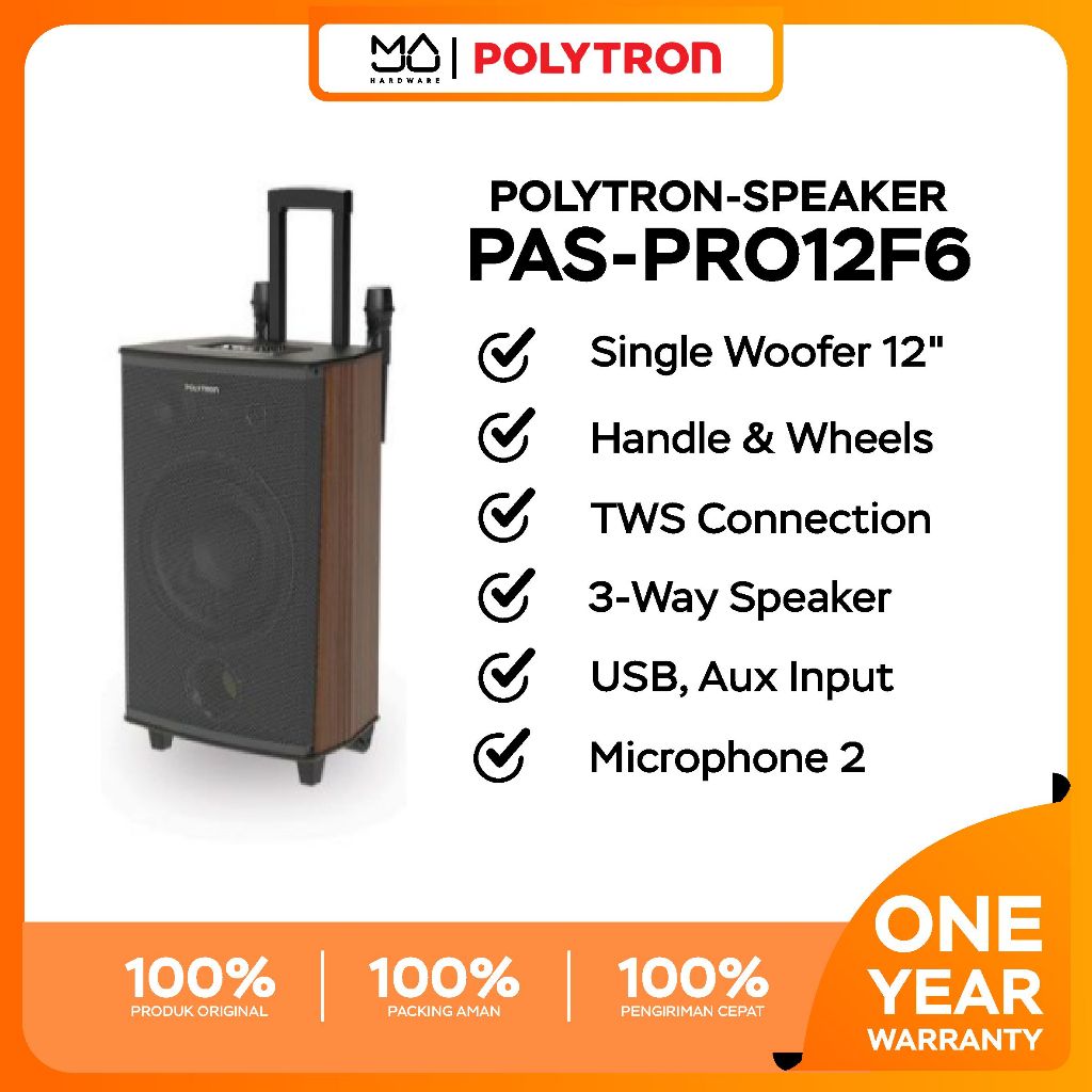 Jual POLYTRON Professional Speaker Portable Bluetooth Karaoke 12 Inch ...